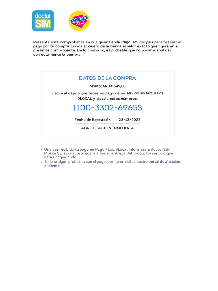 Comprobante de Pago en PagoFacil | PDF | Negocios | Finanzas y dinero