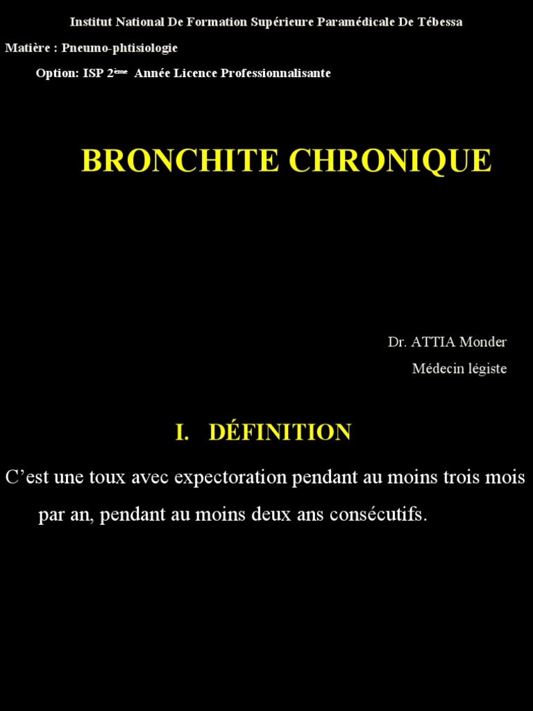 Bronchite Chronique | PDF | Maladie respiratoire | Maladies et troubles ...