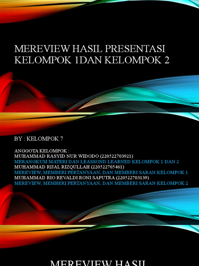 Mereview Hasil Presentasi Kelompok 1 Dan 2 | PDF | Metode & Bahan Ajar