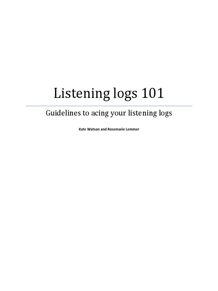 How To Write Listening Logs | PDF