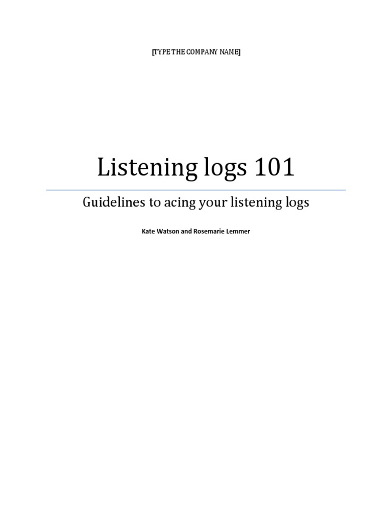 How To Write Listening Logs | PDF | Art