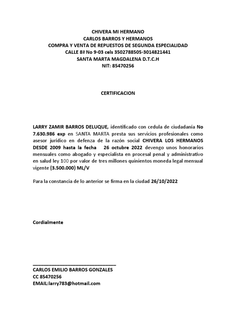 Chivera Mi Hermano | PDF