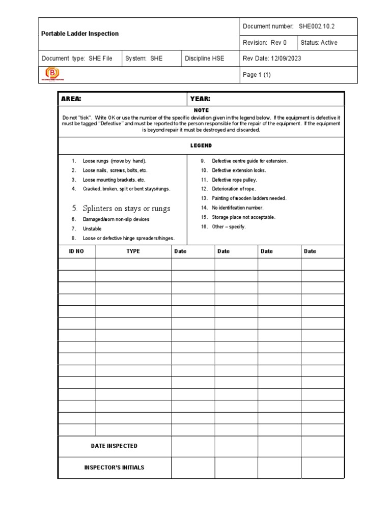 Ladder Inspec PDF | PDF