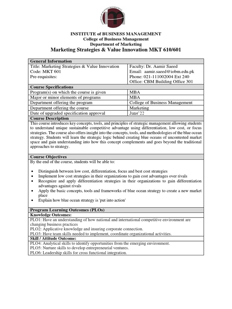 MSVI-Course Outline 2022 PDF | PDF