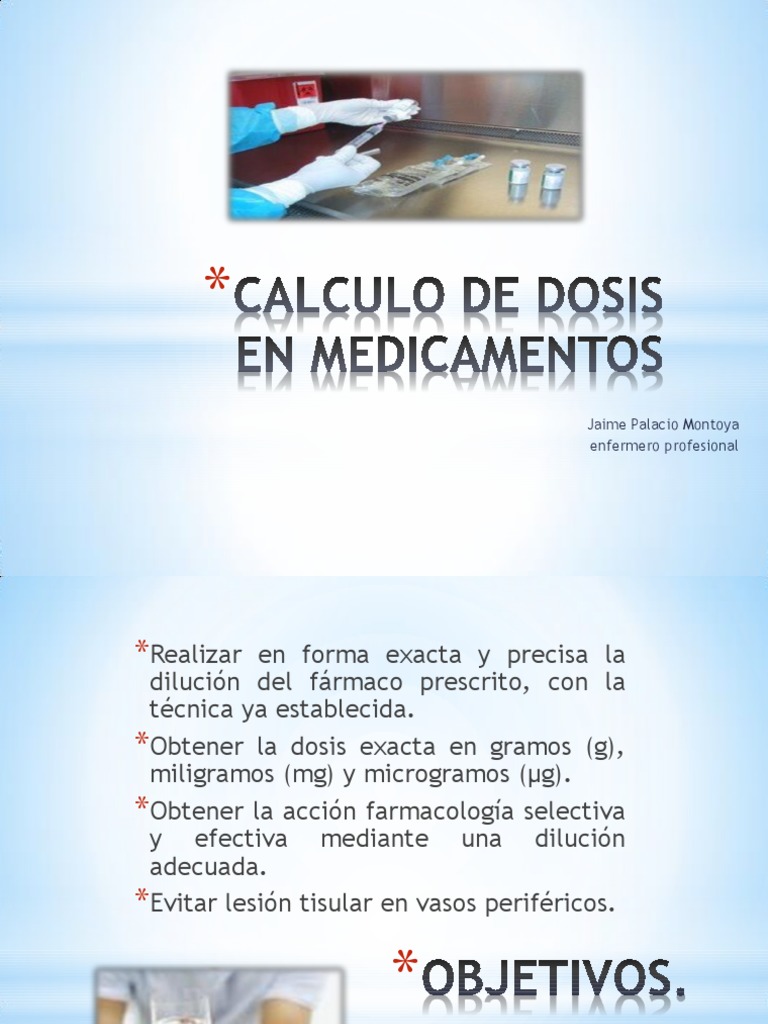 Cálculo de Dosis y Dilución de Medicamentos | PDF