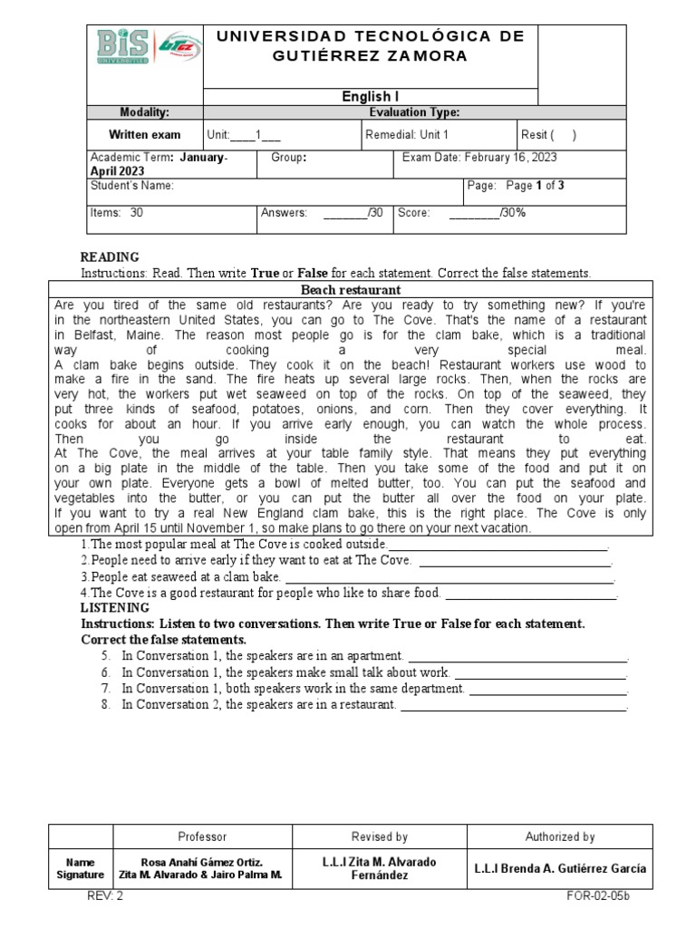 English 1 Unit 1 - REMEDIAL | PDF