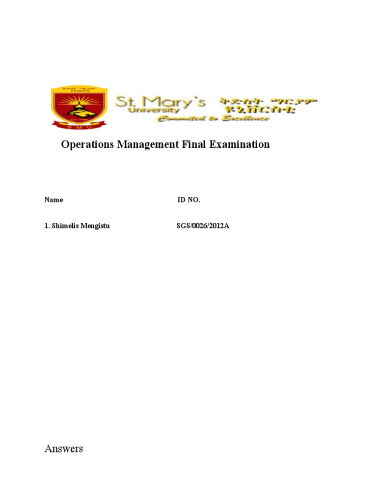 Om Final Exam | PDF