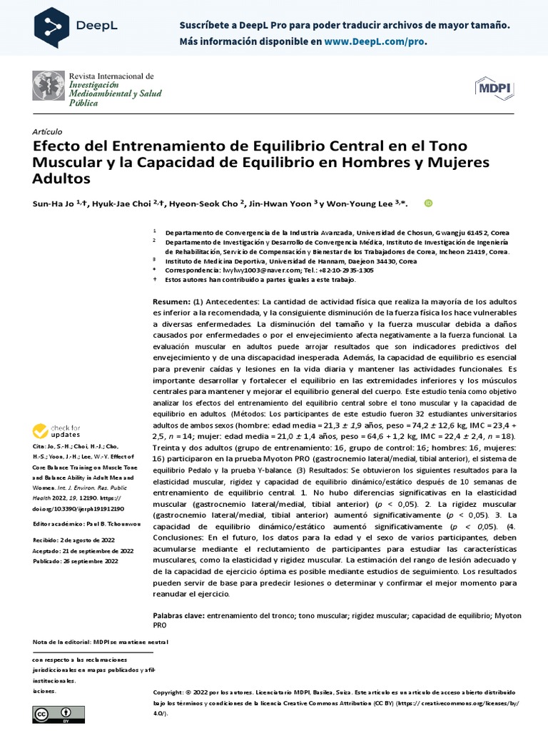 Effect of Core Balance Training On Muscle Tone and Balance Es | PDF