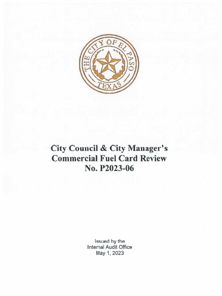 05-04-23 City Council City Manager Office P-Card Travel and Fuel Card ...