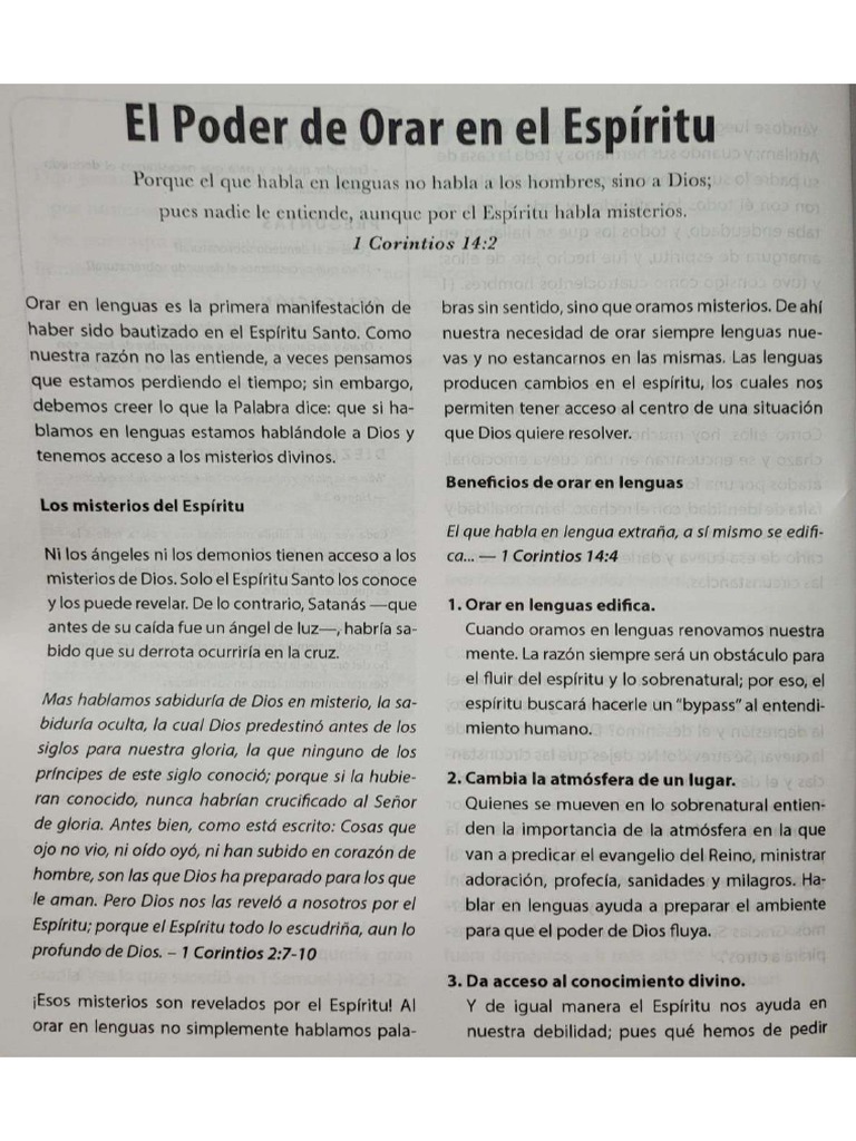 EL Poder de Orar en El Espíritu PDF | PDF