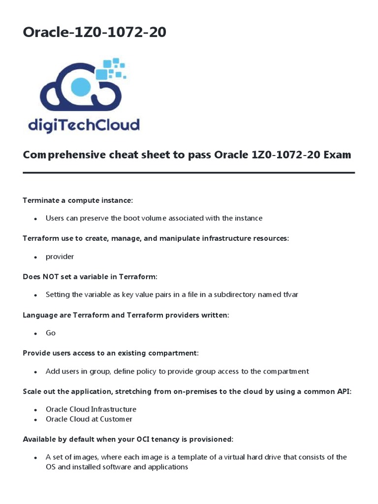 Oracle Cloud Exam Prep Guide | PDF | Computers