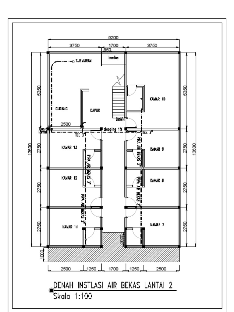 Denah Rencana Instalasi Air Bekas LT 2 PDF | PDF