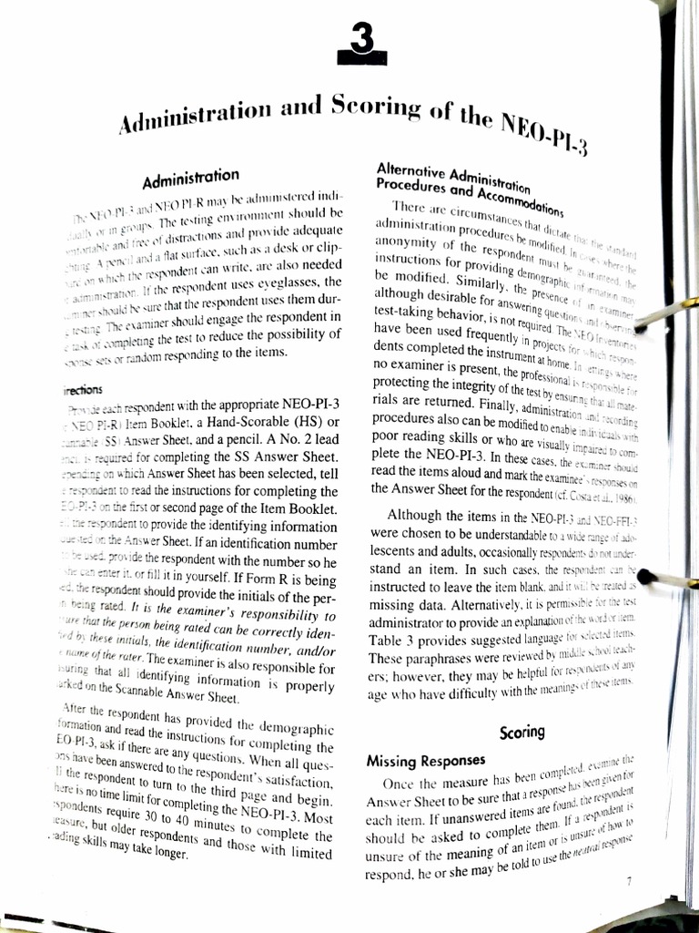 Administration and Scoring of | PDF