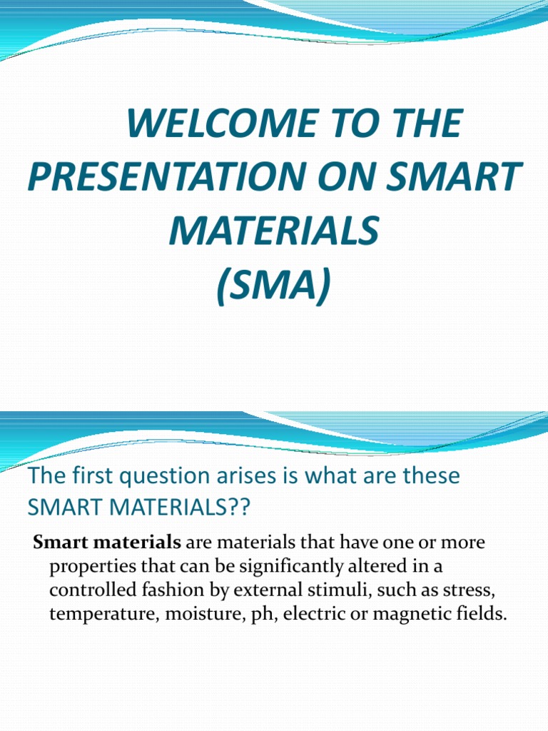 Smart Materials | PDF | Shape Memory Alloy | Materials Science