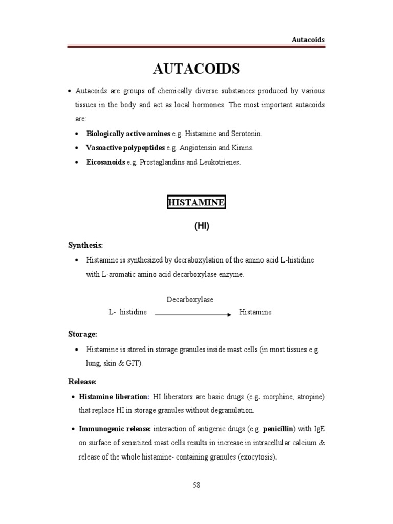 4 Autacoids | PDF
