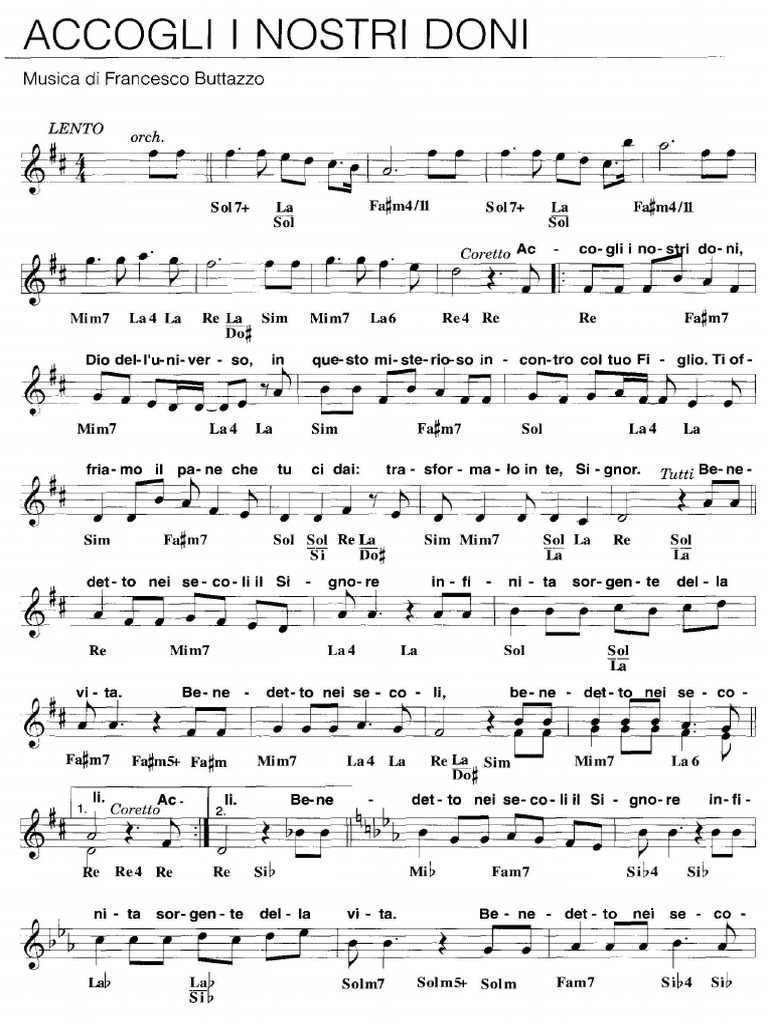 Buttazzo - Accogli I Nostri Doni | PDF