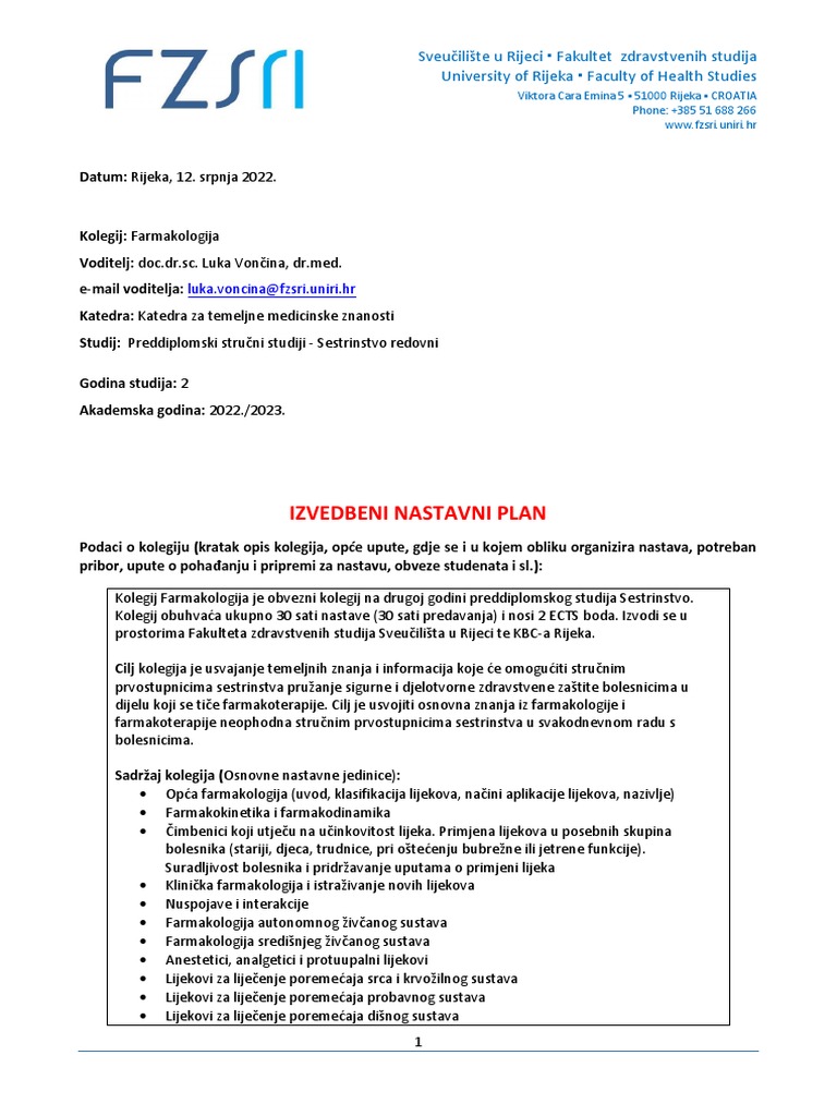 Farmakologija SR2 PDF | PDF