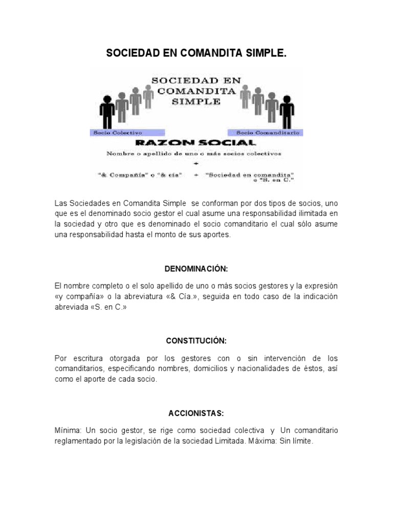 Sociedad en Comandita Simple | PDF
