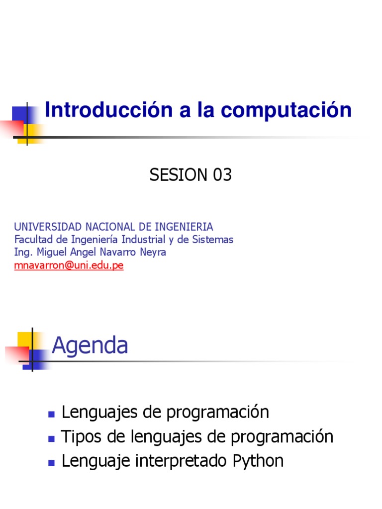 Clase IC - Semana 2 y 3 PDF | PDF | Lenguaje de programación | Python (lenguaje de programación)