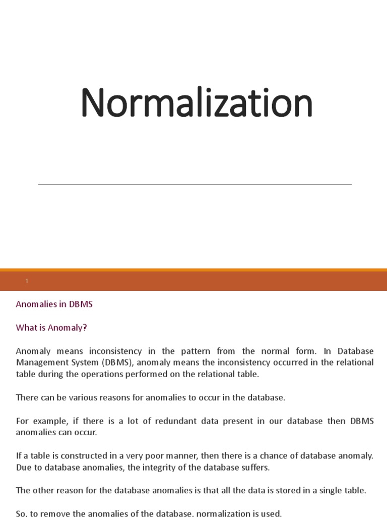 DBMS Anomalies Normalization | PDF DBMS Anomalies Normalization | PDF