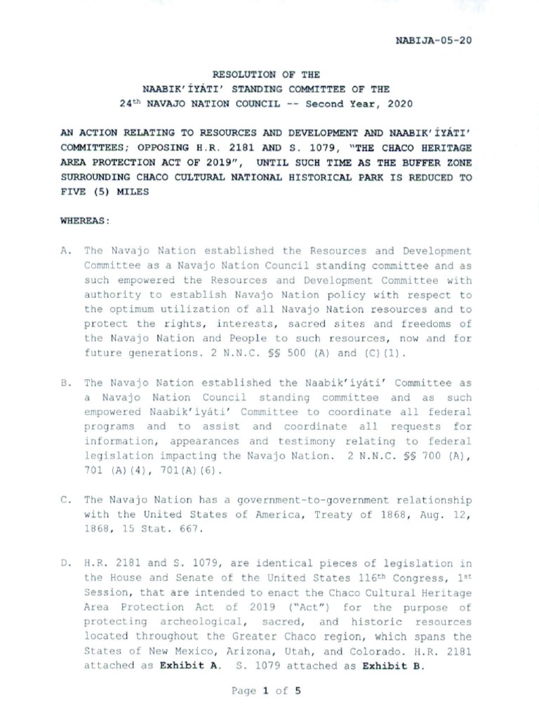 2020 Navajo Nation Council Resolution | PDF
