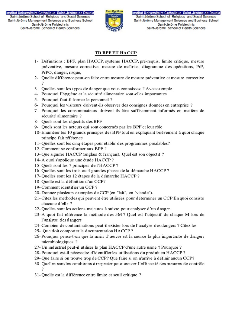 Guide complet sur BPF et HACCP | PDF | Analyse des dangers et points critiques pour leur ...