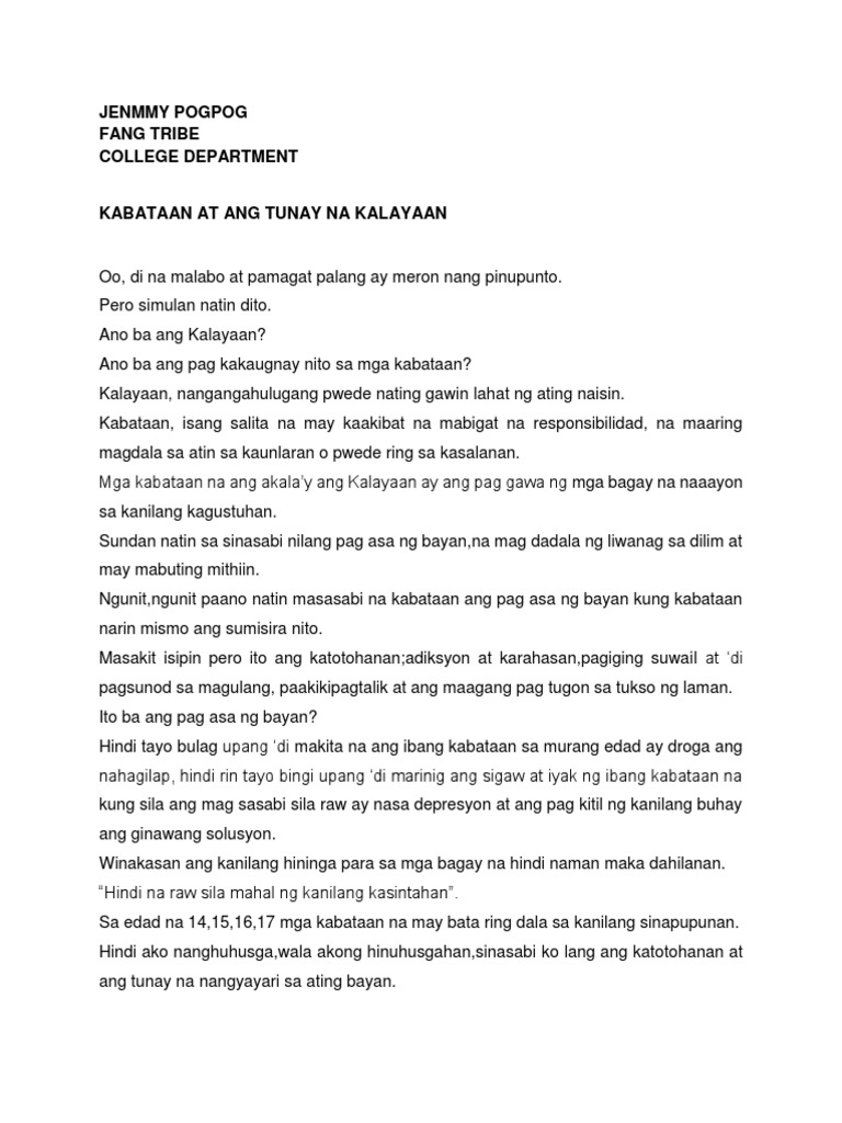 Fang-Spoken Poetry (Tagalog) | PDF