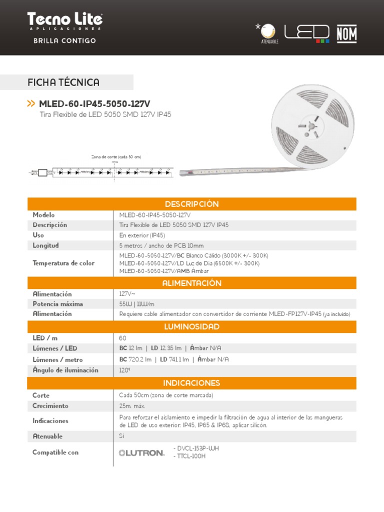 Tira Led Fachada Columnas PDF | PDF