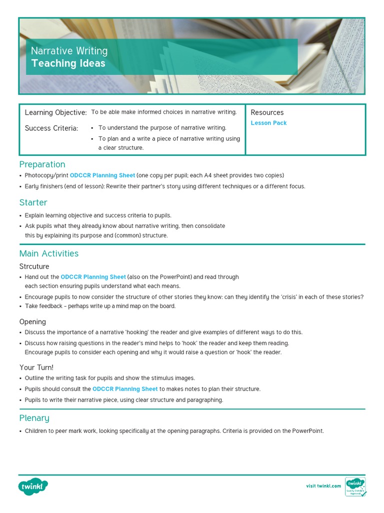 Narrative Writing Teaching Ideas | PDF