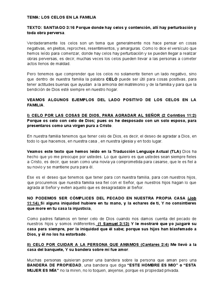 Los Celos en La Familia PDF | PDF | Amor