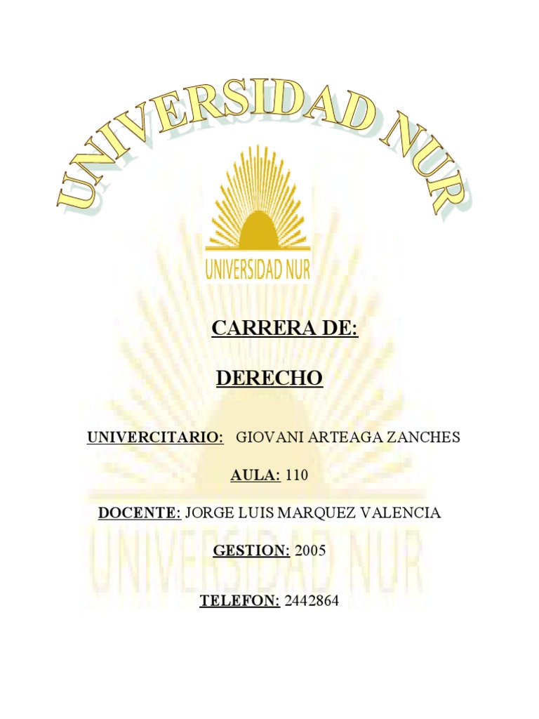 Caratula Universidad Nur | PDF