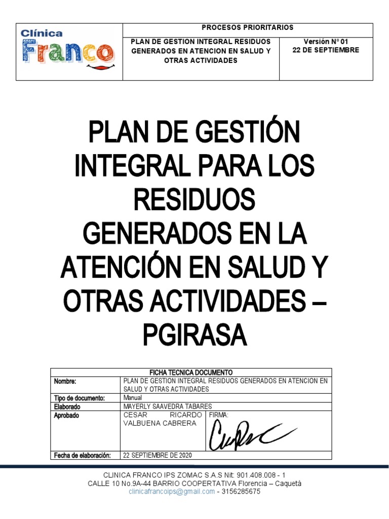 PLAN GESTION INTEGRAL RESIDUOS.docx | PDF | Residuos | Reciclaje