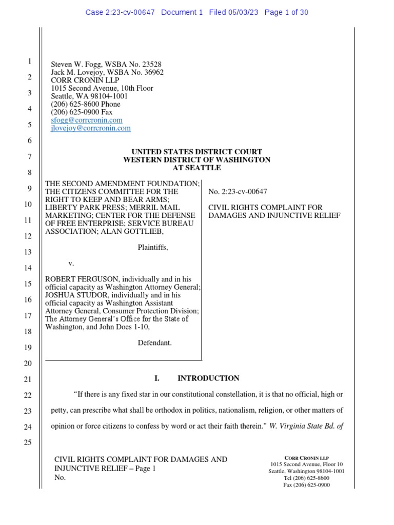 Second Amendment Foundation v. Ferguson | PDF