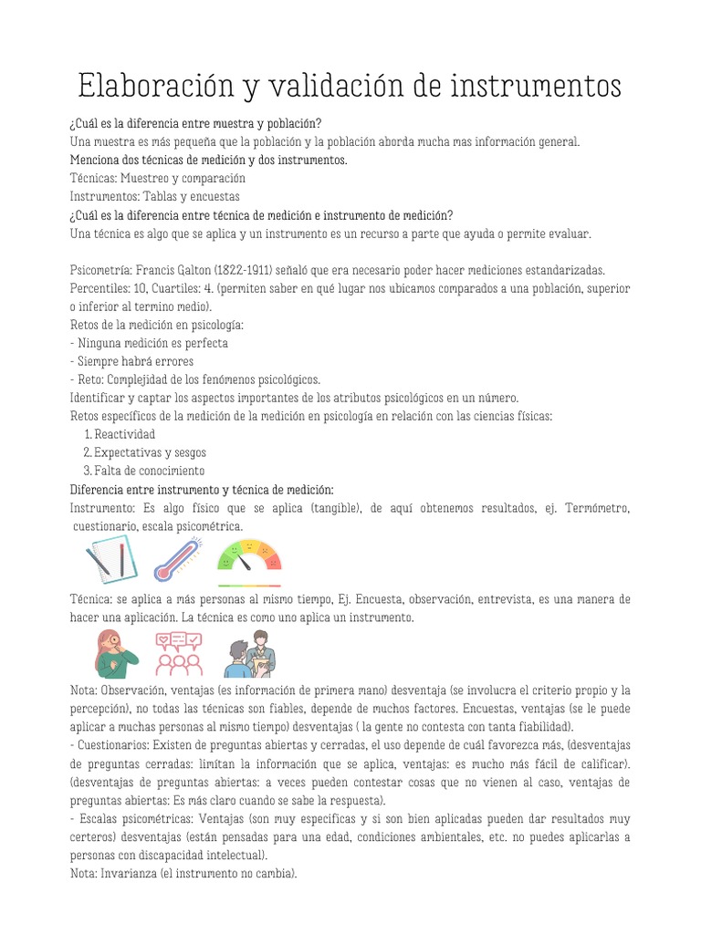 Elaboración y Validación de Instrumentos PDF | PDF | Validez (Estadísticas) | Media