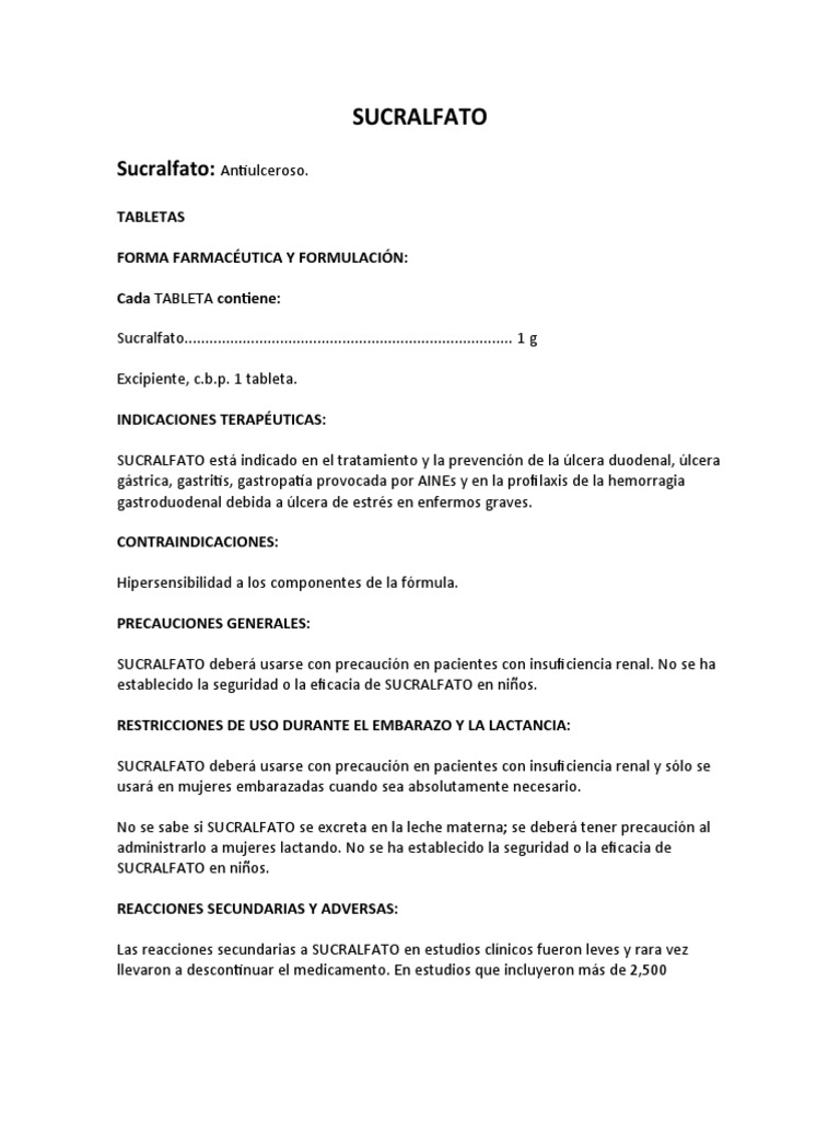 SUCRALFATO | PDF