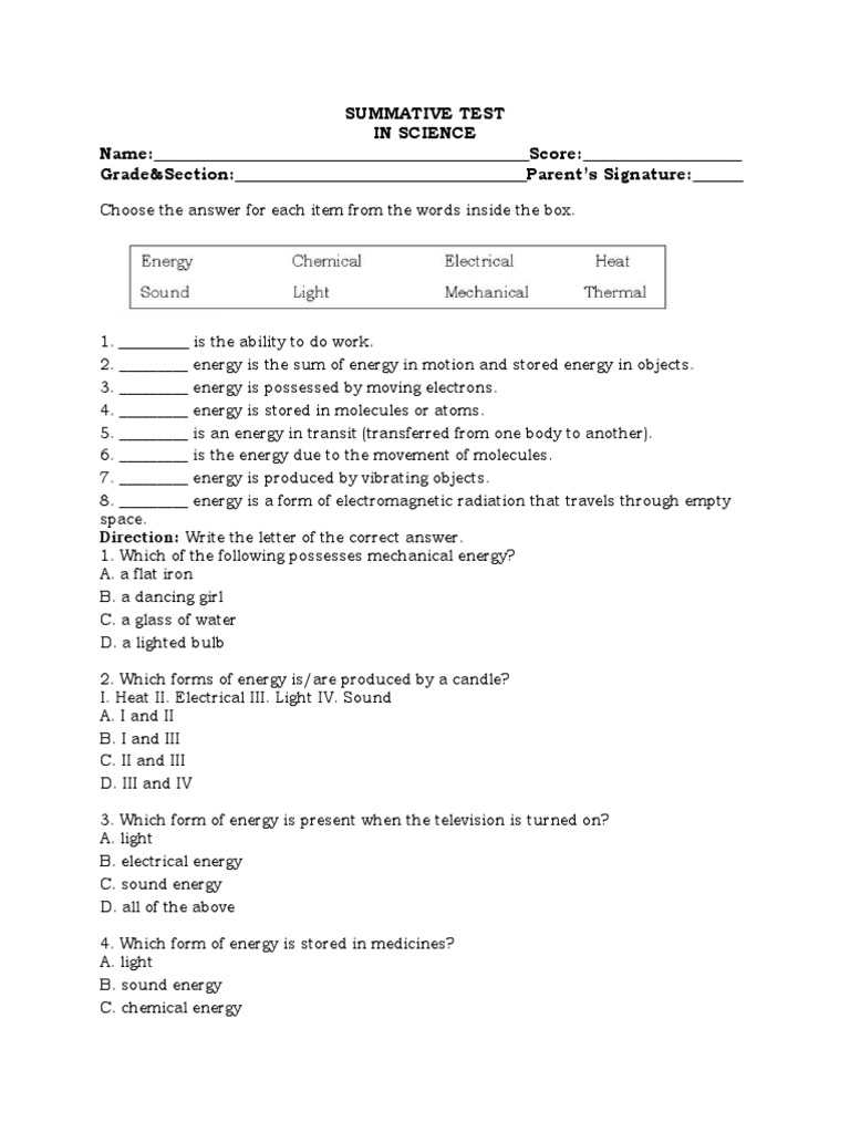 Science 6 Q3 Summative | PDF | Light | Heat