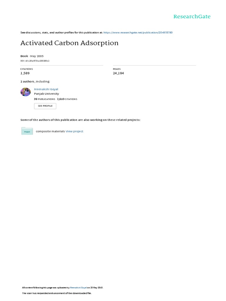 Activated Carbon Adsorption PDF | PDF