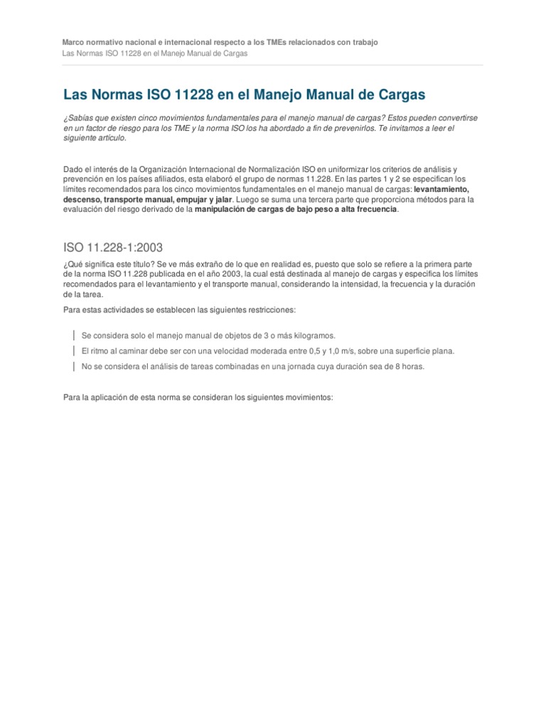 ART 2 Las - Normas - Iso - 11228 - en - El - Manejo - Manual - de ...