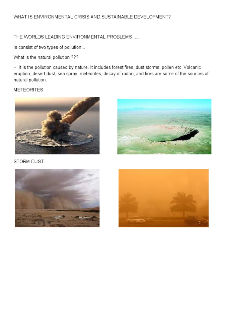What Is Environmental Crisis and Sustainable Development | PDF