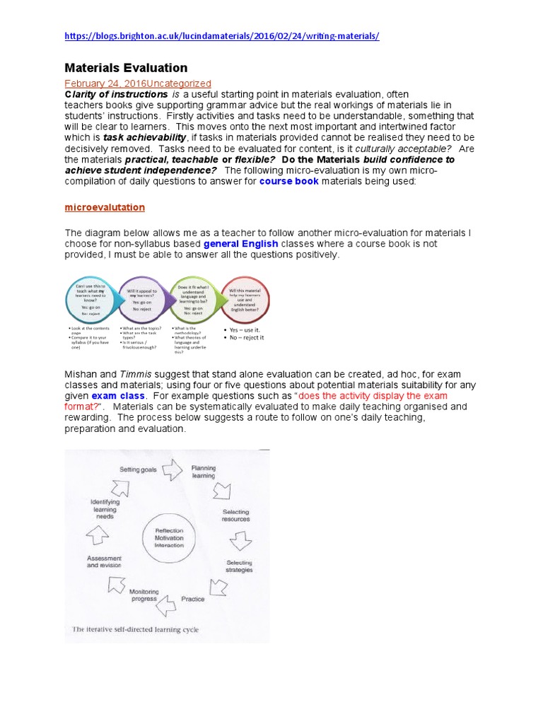 Materials Evaluation 3.docx | PDF | English As A Second Or Foreign ...