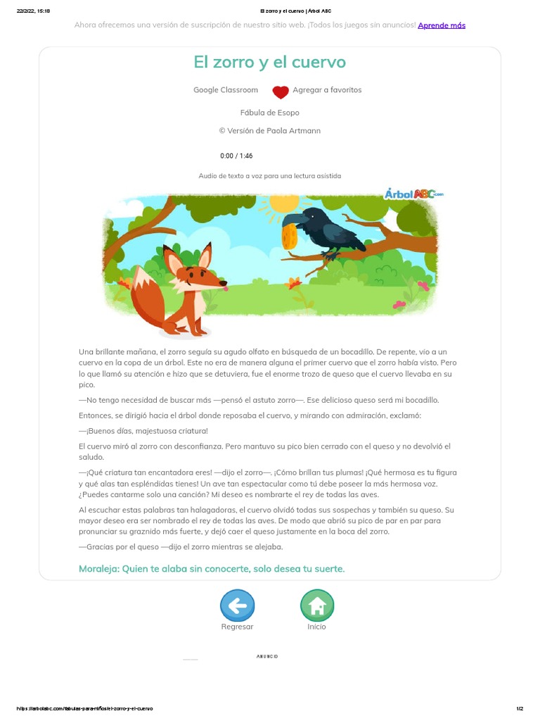 El zorro y el cuervo _ Árbol ABC.pdf | PDF