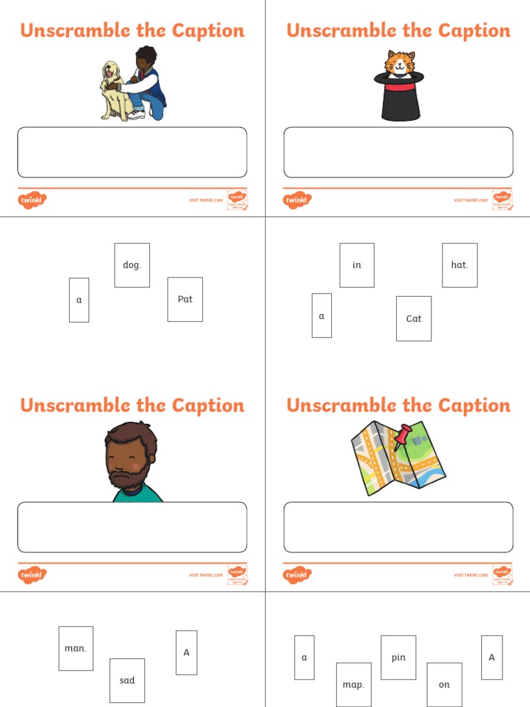 T L 8784 Phase 2 Unscramble The Caption Activity Sheets - Ver - 3 PDF | PDF