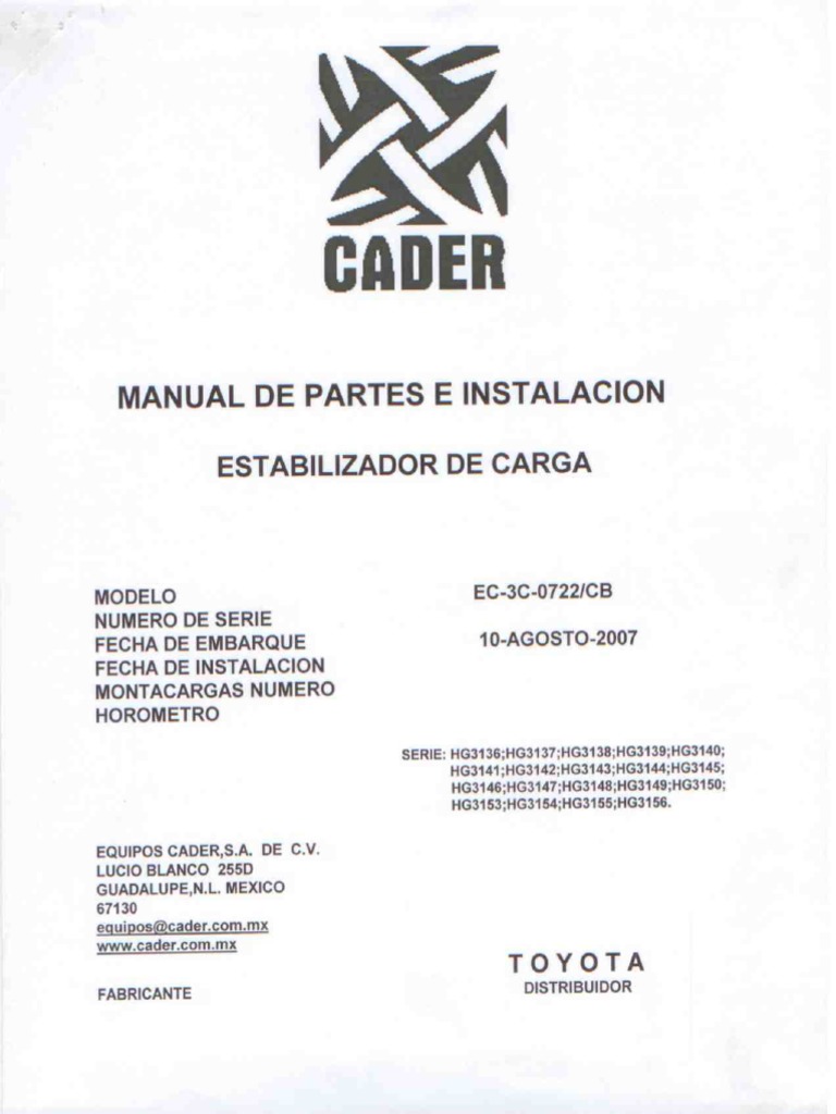 Manual EC-3C-0722-CB HG3136 Al HG3156 PDF | PDF