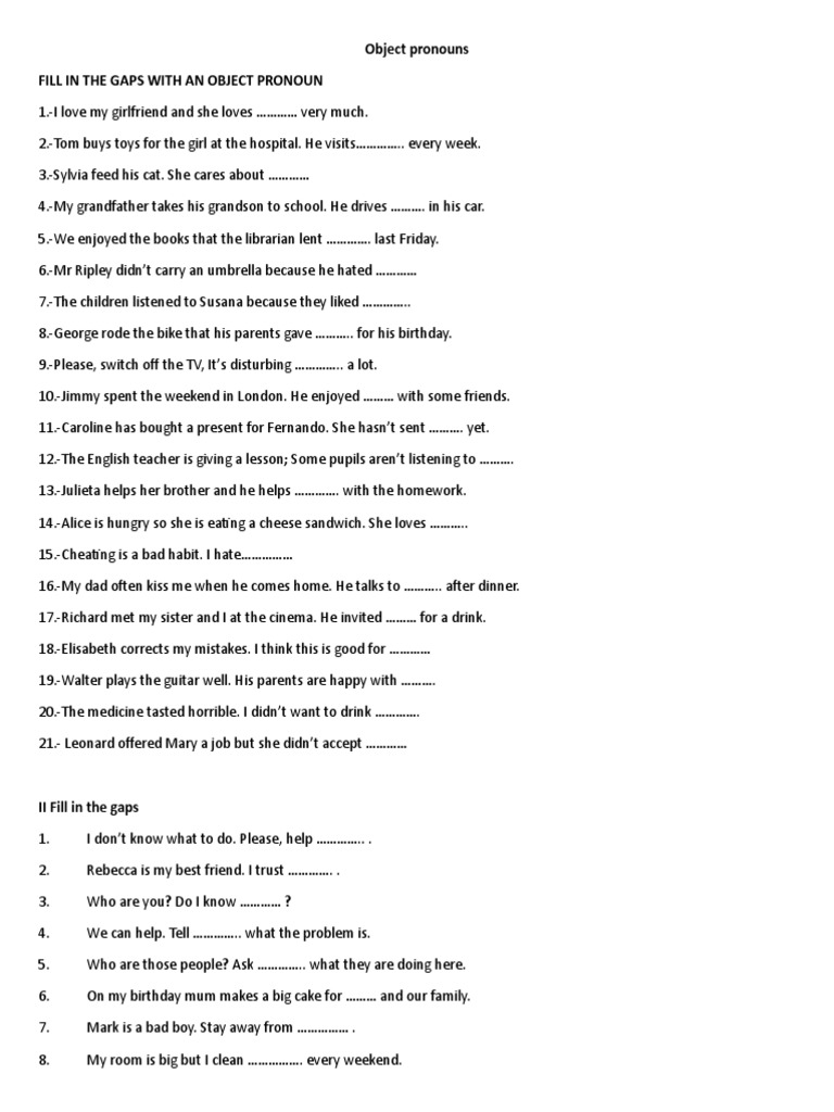 Object Pronouns PDF | PDF