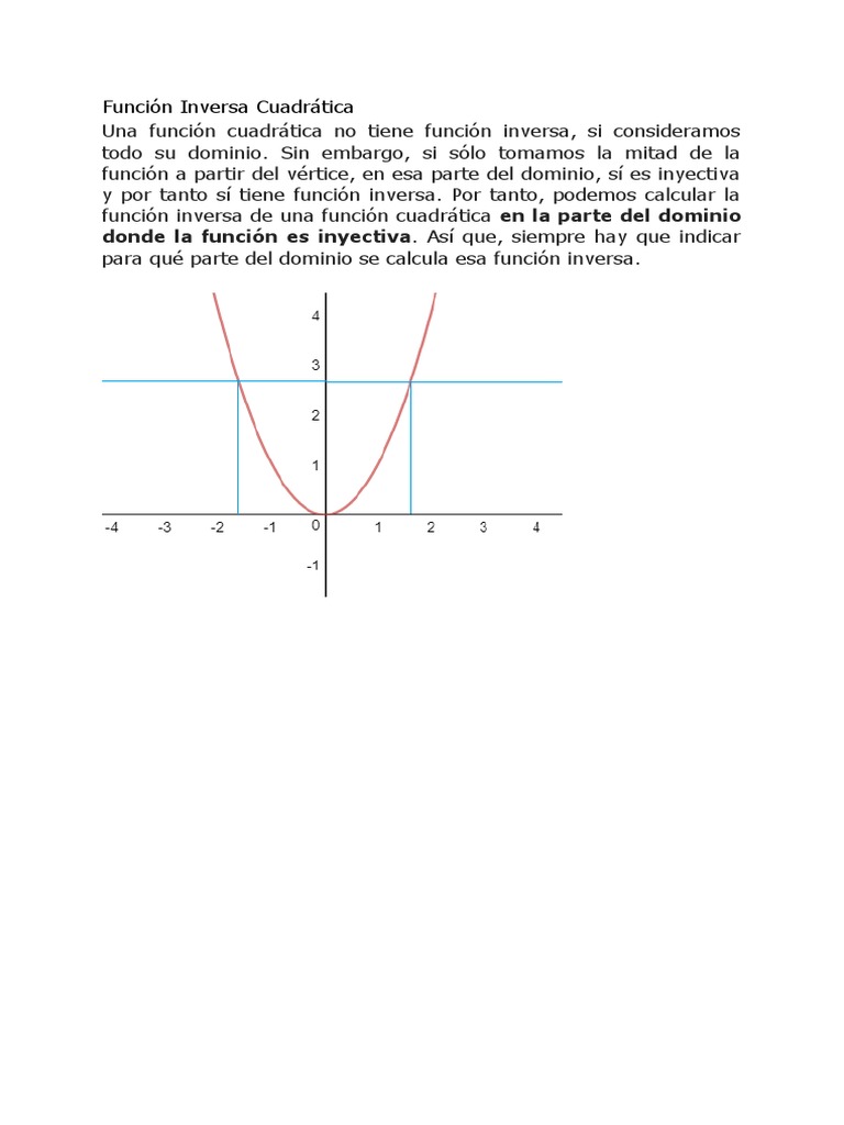 función inversa cuadrática.docx | PDF
