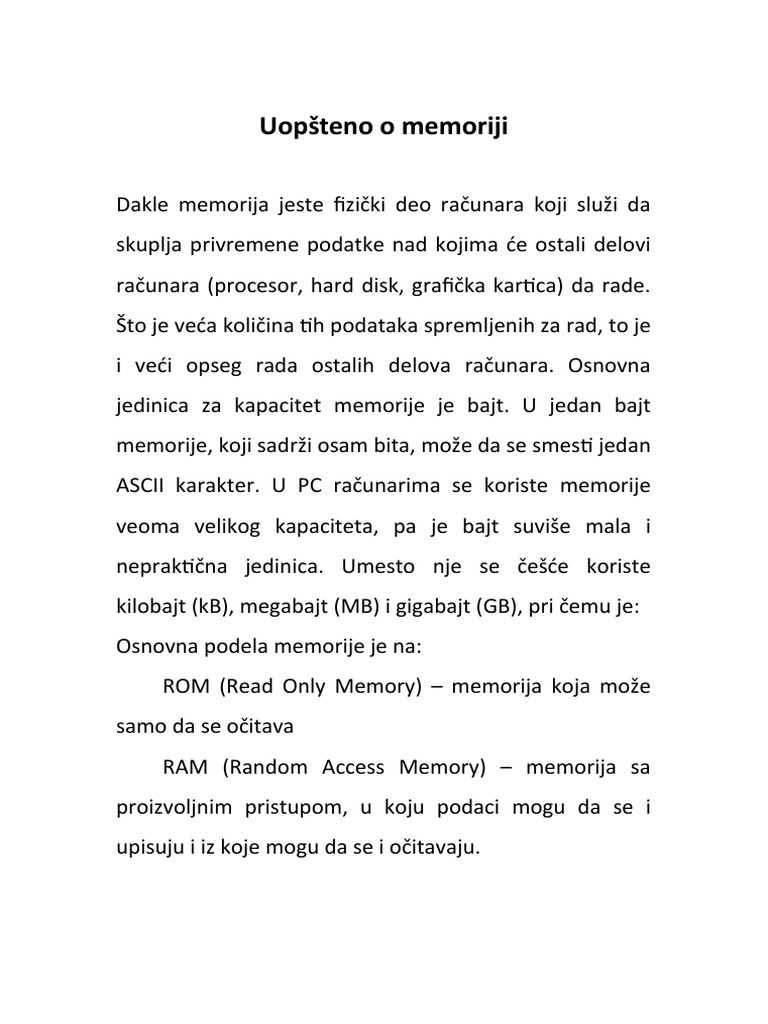 Ram Memorija | PDF