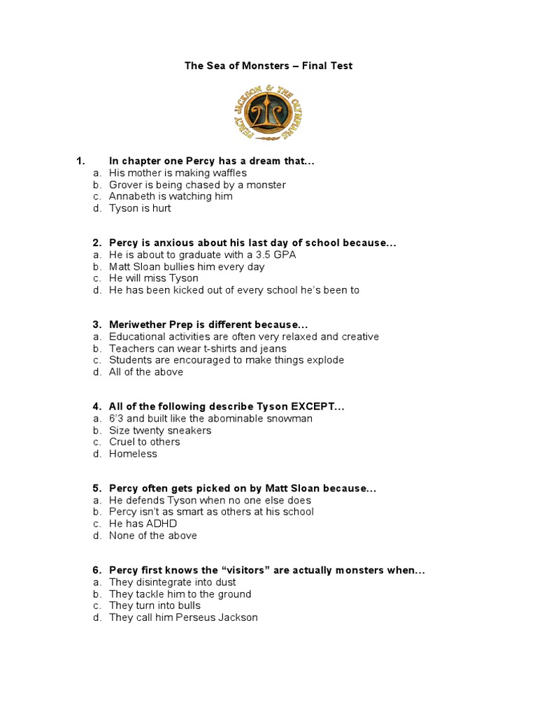 The Sea of Monsters | PDF | Greek Mythology | Ancient Greek Religion