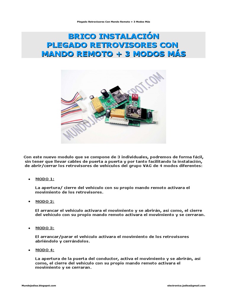 Instalación Plegado Retrovisores VAG | PDF | Vehículo de motor | Vehículos