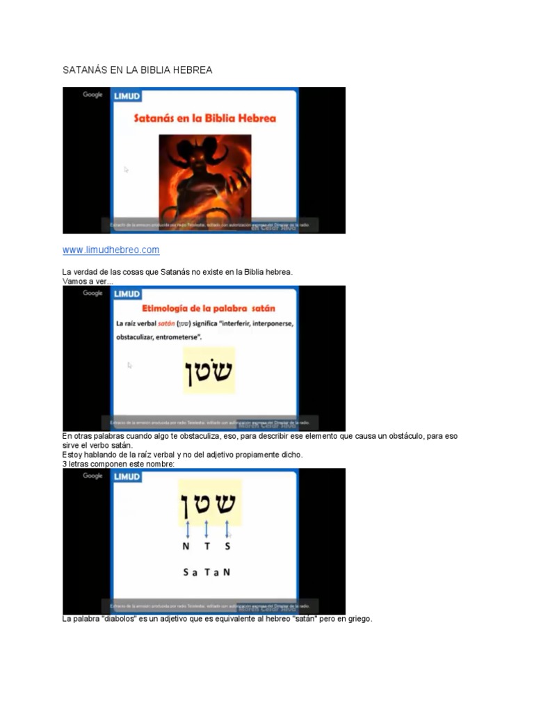 Satanás en La Biblia Hebrea | PDF | Satán | Tetragrammaton