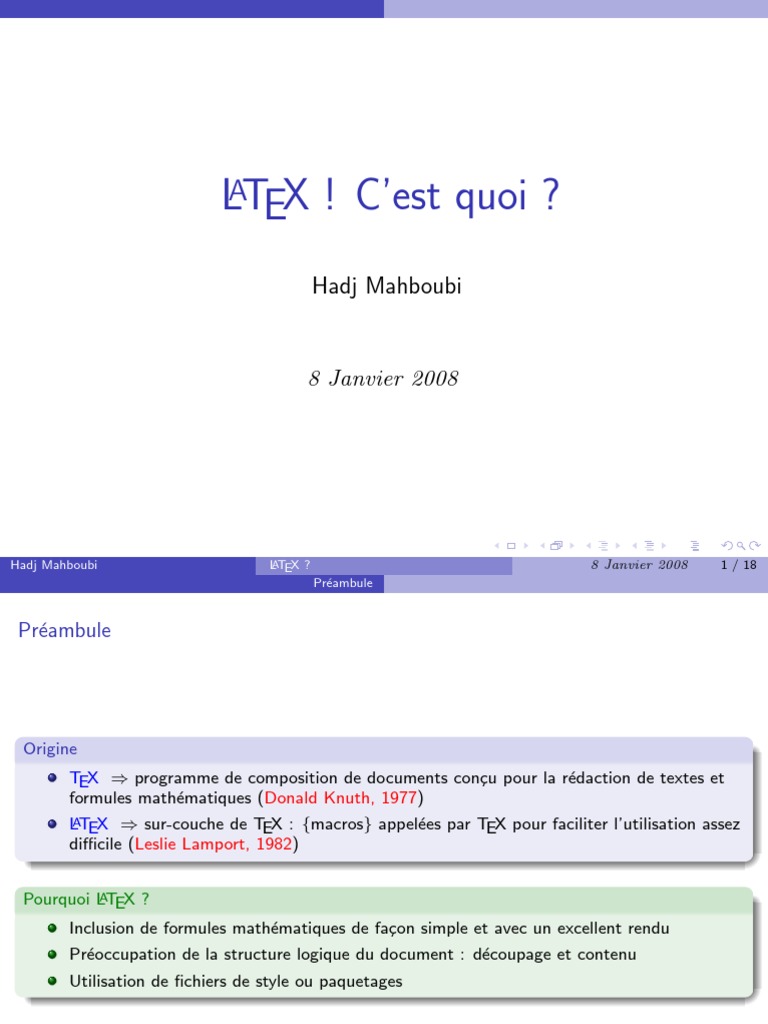 Presentation Latex PDF | PDF